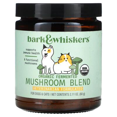 Mercola博士,Bark & Whiskers™，有机发酵蘑菇混合物，猫狗专