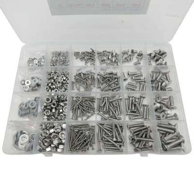 880pcs 304不锈钢沉头内六角螺丝螺栓平头平杯螺钉防锈紧固机丝