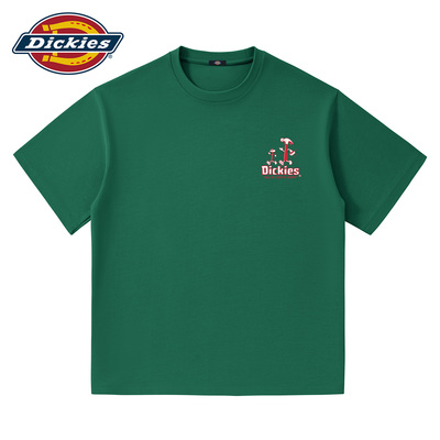 Dickies墨绿色纯棉短袖T恤男款