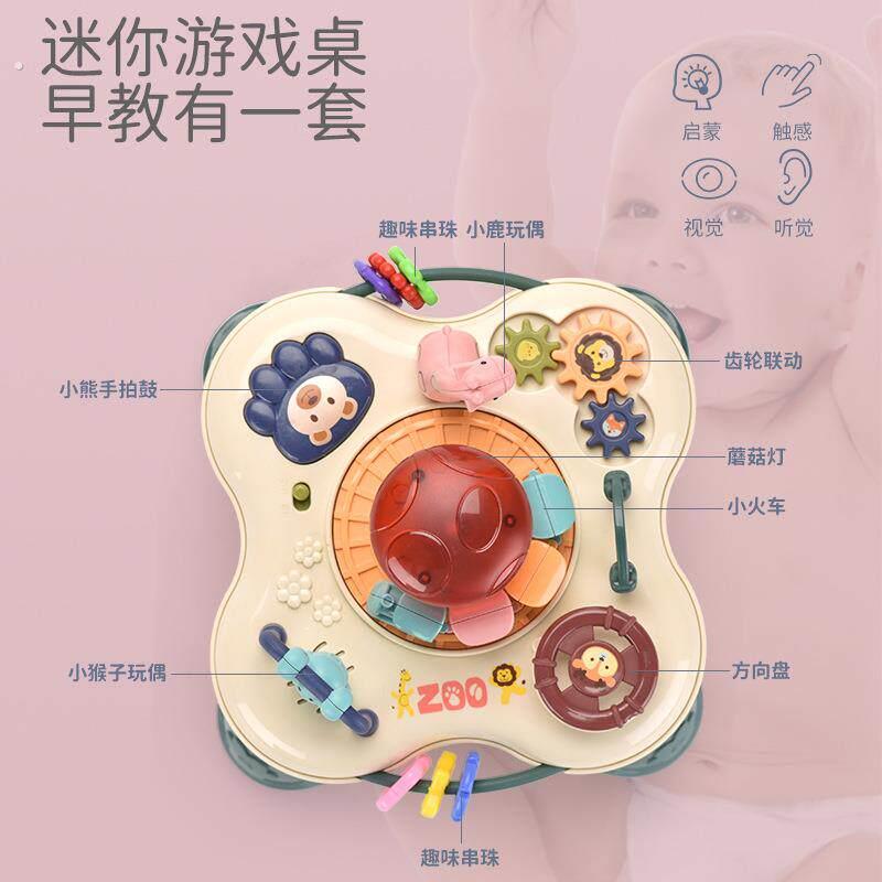 跨境创意动物乐园迷你游戏桌电动灯光音乐手拍鼓桌面多功能游戏桌