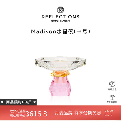 Reflections Copenhagen反射歌本哈根粉色水晶碗果盘果篓碗糖果盒