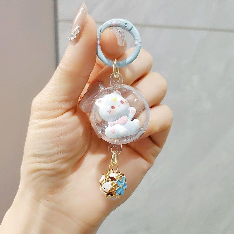 可爱猫咪风铃钥匙扣 少女书包挂件创意学生配饰挂饰礼物