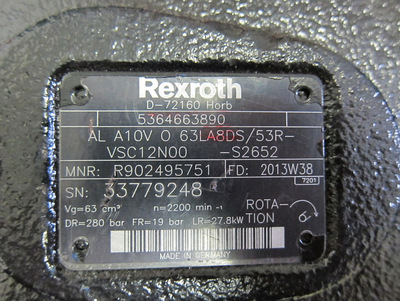 Rexroth轴向柱塞泵A10VO72LA5DG/53R-VUD12K04原装正