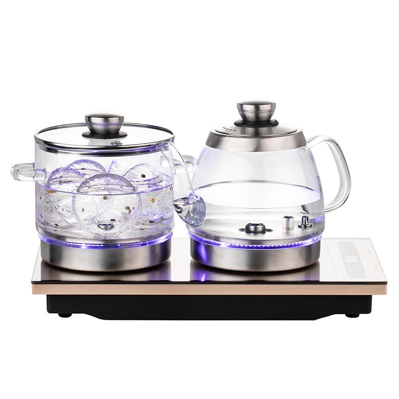 底部双上水全自动烧水壶泡茶专用茶台一体电热磁玻璃茶炉煮茶具壶
