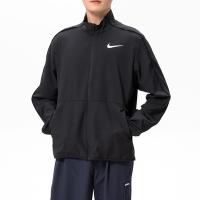 Nike Dri-Fit 男款纯色速干梭织训练运动立领夹克/DM6620-011