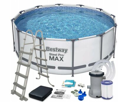 Bestway56420 圆形成人支架水池户外大型儿童支架水池养鱼池
