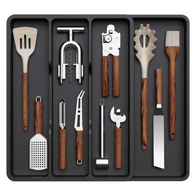 TEMU新款Expandable Utensil Tray 扩展餐具收纳盒家用亚马逊