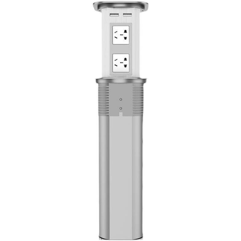 电动升降桌面插座USB 无线充电厨房办公书房会议桌隐藏式橱柜排插