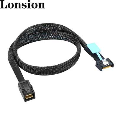 Gen5 MCIO Slimline SFF-8654 4i转HD SFF-8643 服务器数据连接线