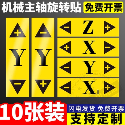 机床设备旋转警示贴标识XY