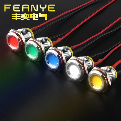 丰奕16mm金属指示灯LED饮水机信号灯电源状态指示灯6V12V24V220V