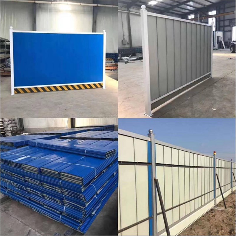 彩钢围挡泡沫夹芯板施工围蔽铁皮瓦围栏市政道路工程临时隔离挡板