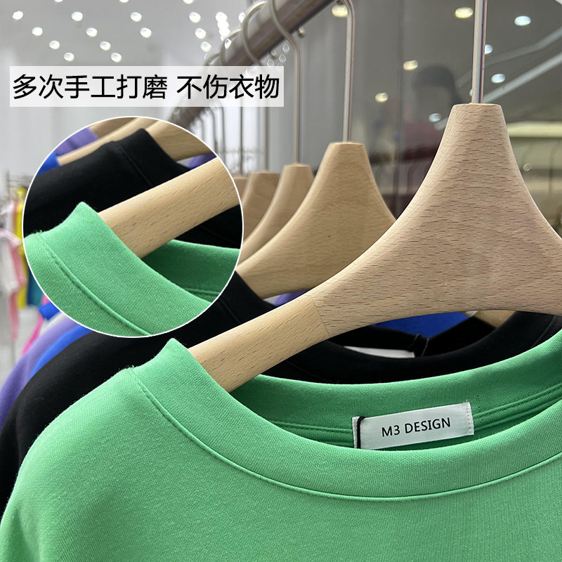 原木衣架服装店专用宽肩实木衣挂女装轻奢婚纱防滑衣撑子无痕裤夹