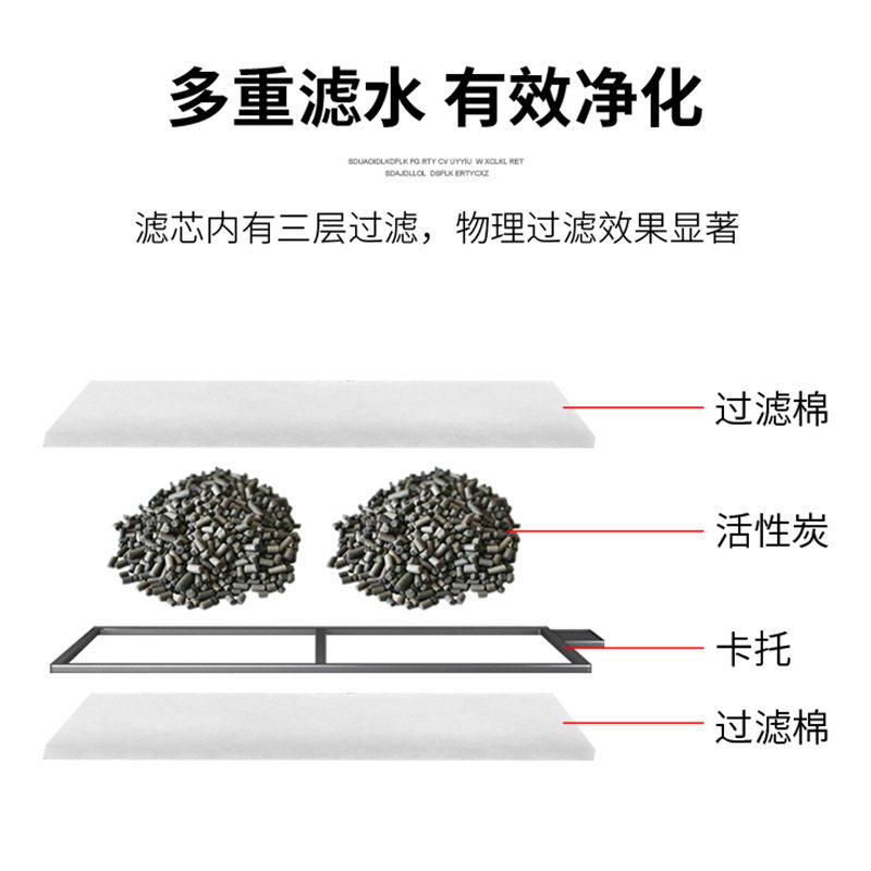 鱼缸滤槽内置过滤盒挂壁式过滤器低水位过滤器替换棉芯过滤板