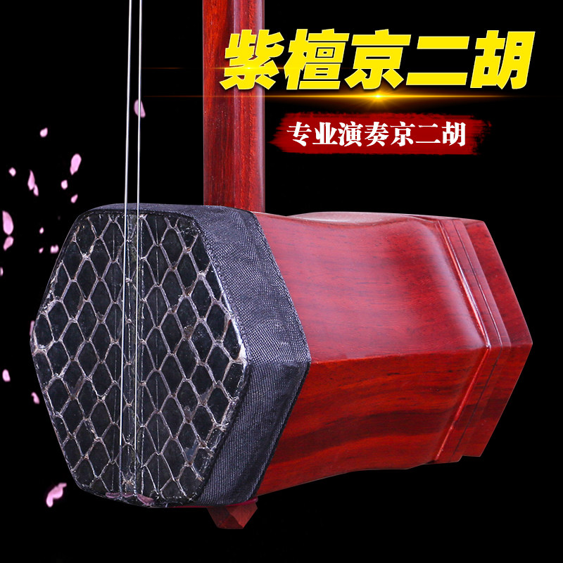 紫檀蛇皮京二胡苏州民族京二胡乐器紫檀木西皮二黄厂家直销送配件