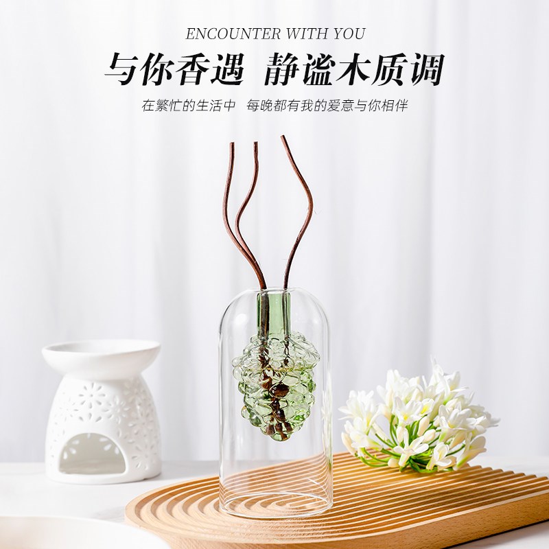香薰空瓶卧室内藤条挥发棒香氛高级感扩香器玻璃家用客厅桌面摆件