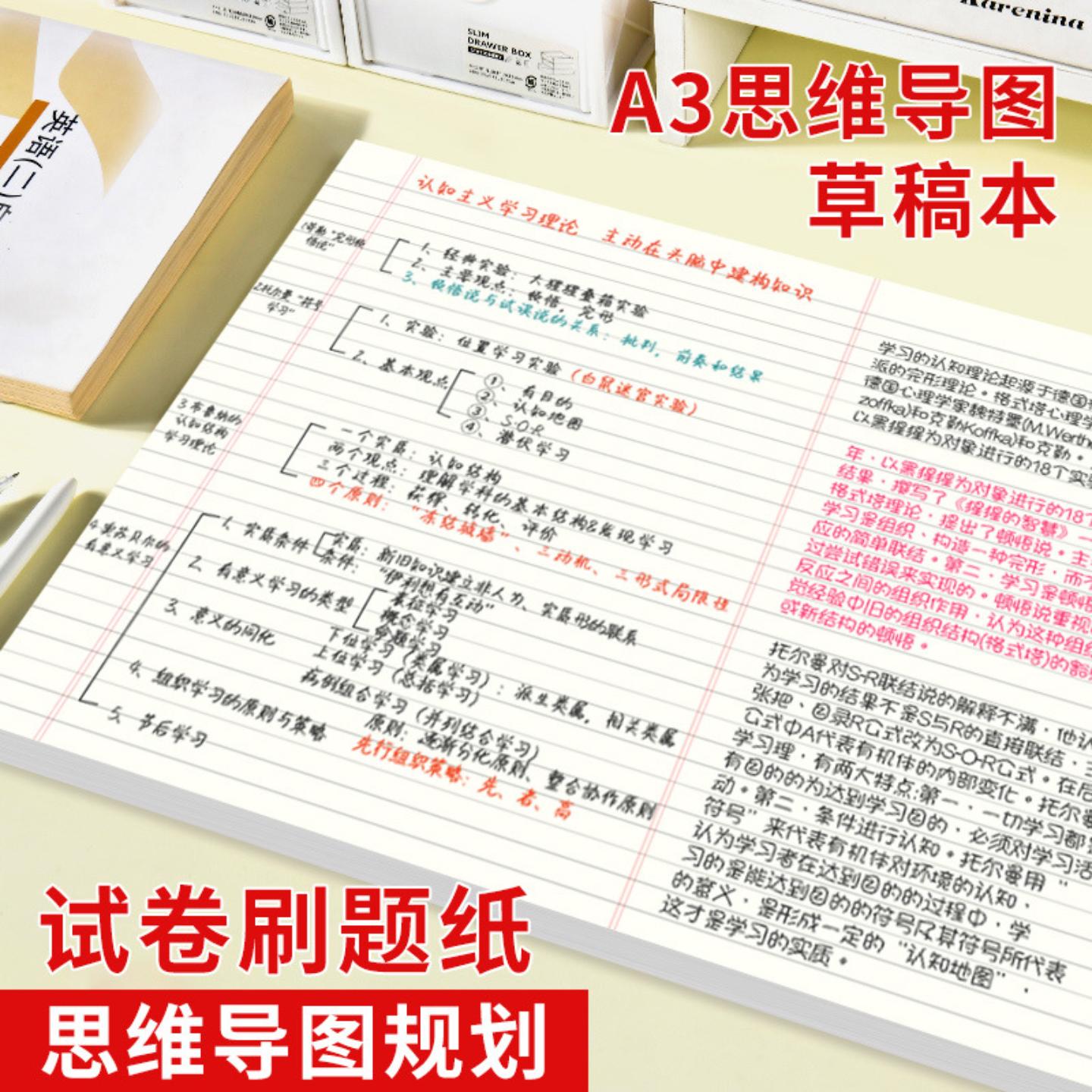 刷题本思维导图规划本便签本草稿纸本加厚学生考研演算本拍纸本手帐/日程本/计划本基础包装