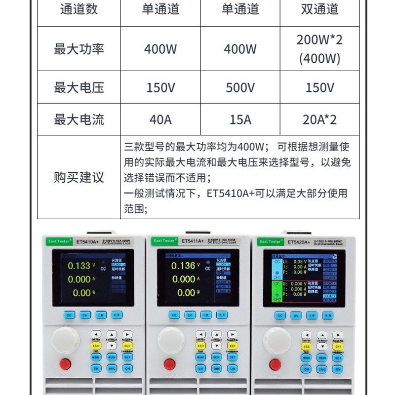 中创直流电子负载仪单/双通道ET5410/20电源电池容量测试仪可编程
