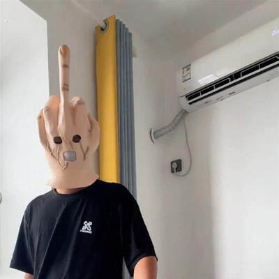 恶搞面具 酒吧活动整人道具鄙视竖中指搞笑头套 万圣节新角色扮演