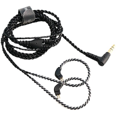 CVJ耳挂式耳机音频线四股无氧铜带麦线控0.750.78mm2pin3.5mm插头