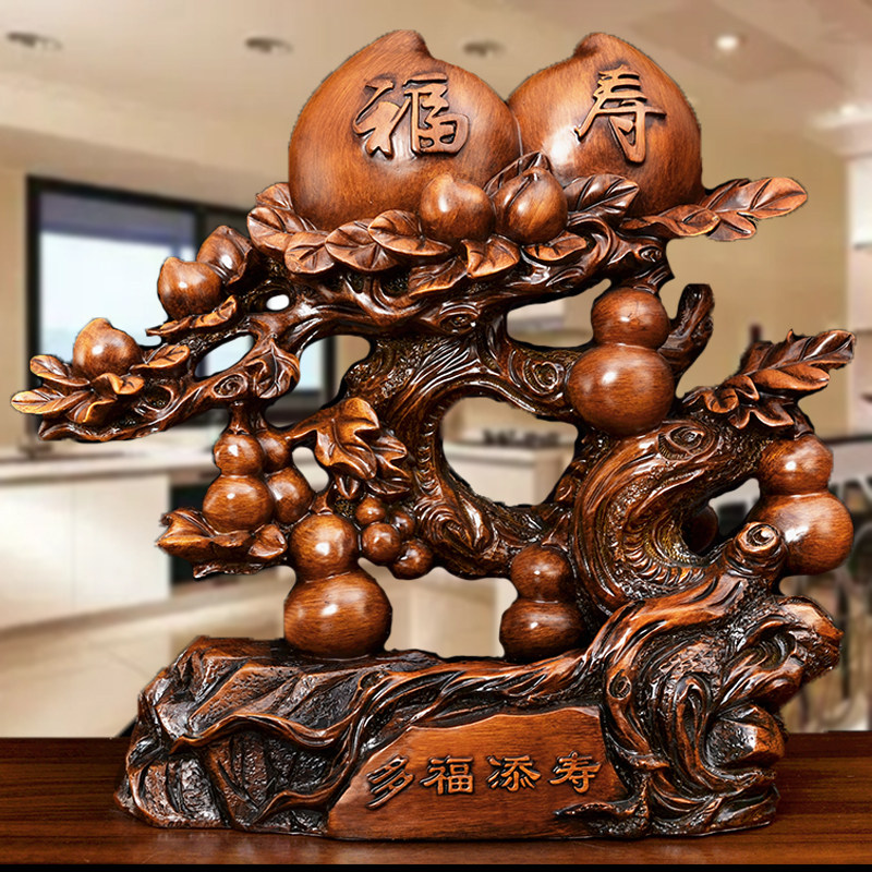 寿桃葫芦摆件长辈祝寿贺寿大寿6080送父母老人退休生日礼物工艺品