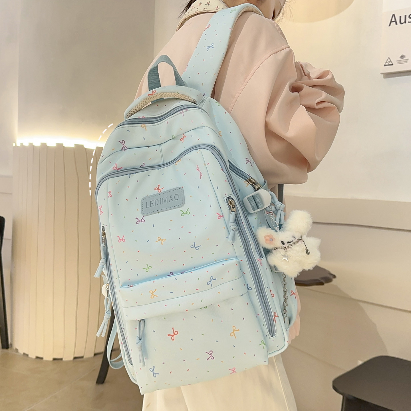 高中书包女中学生大容量韩版高颜值初中生双肩包大学生可爱风背包
