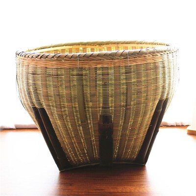 箩筐圆形竹匾竹筐竹篓收纳手工竹编竹制品超大码竹箩筐淘米篓家用