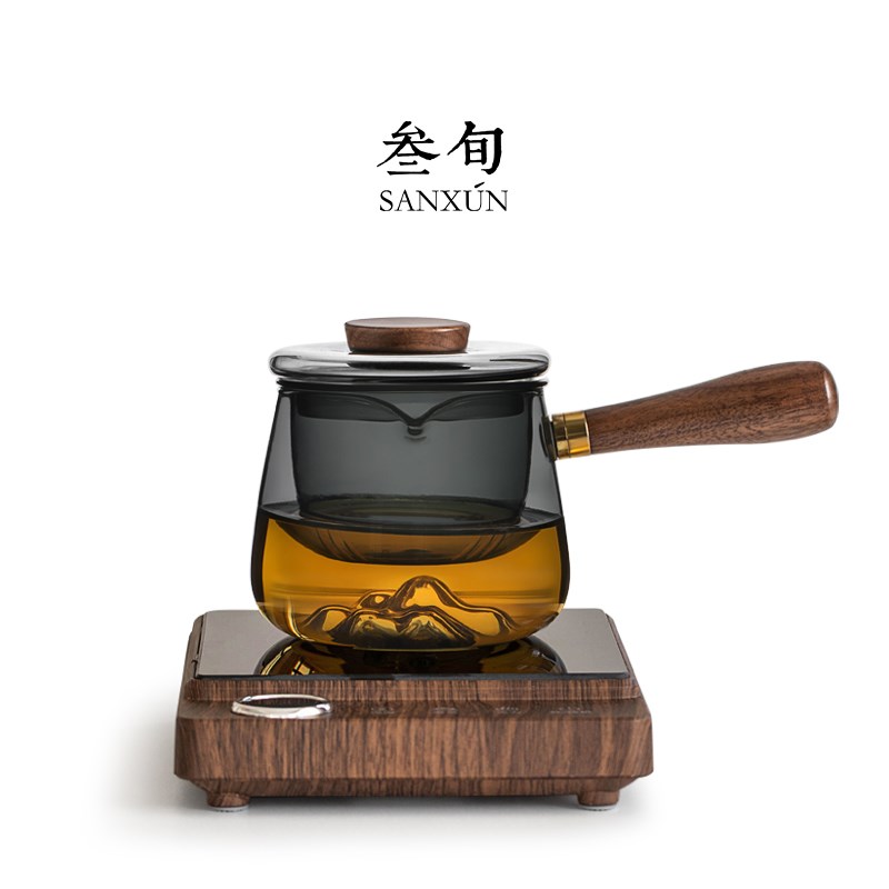 叁旬远山玻璃煮茶器围炉煮茶壶小型电陶炉家用耐高温烧水壶泡茶器