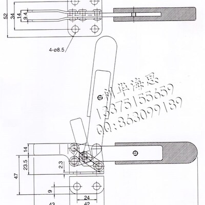 SPD水平式快速夹钳SD-21382 SD-22382快速夹具 快速肘夹 快速夹头