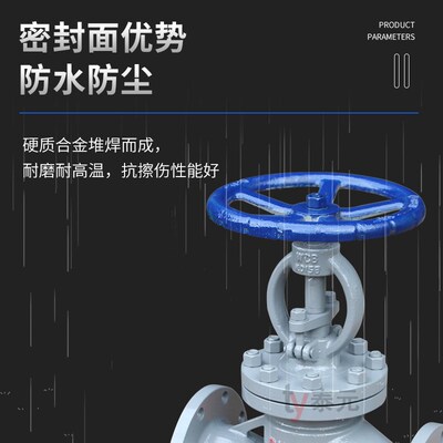 J41H-16C 25C铸钢法兰截止阀蒸汽导热油阀门WCB碳钢截止阀DN4050