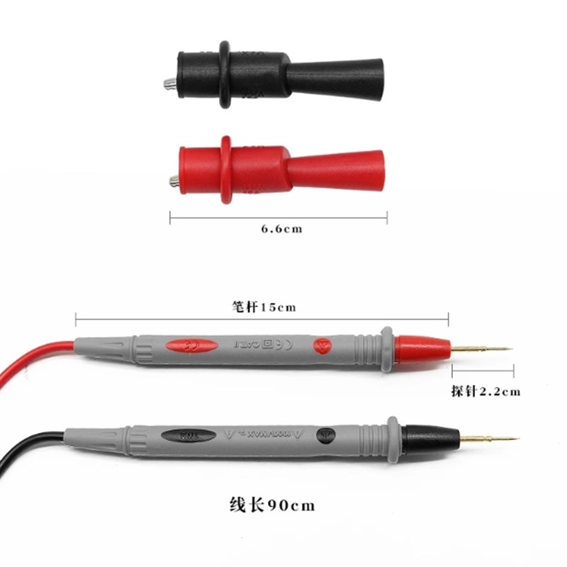VC890DC高精度镀金铜针硅胶表笔特尖特细1000V 20A万用表冲冠特卖