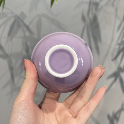 惊蛰 手绘樱花高足茶杯主人杯单杯品茗杯功夫茶具陶瓷大号茶盏碗