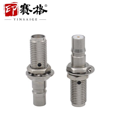 QMA母转SMA母转接器不锈钢18GHZ测试头带螺母固定QMA/SMA-KKYG