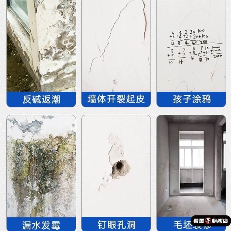 防反碱耐水腻子粉环保补墙批嵌材料白色墙体修复修补膏翻新扇灰粉