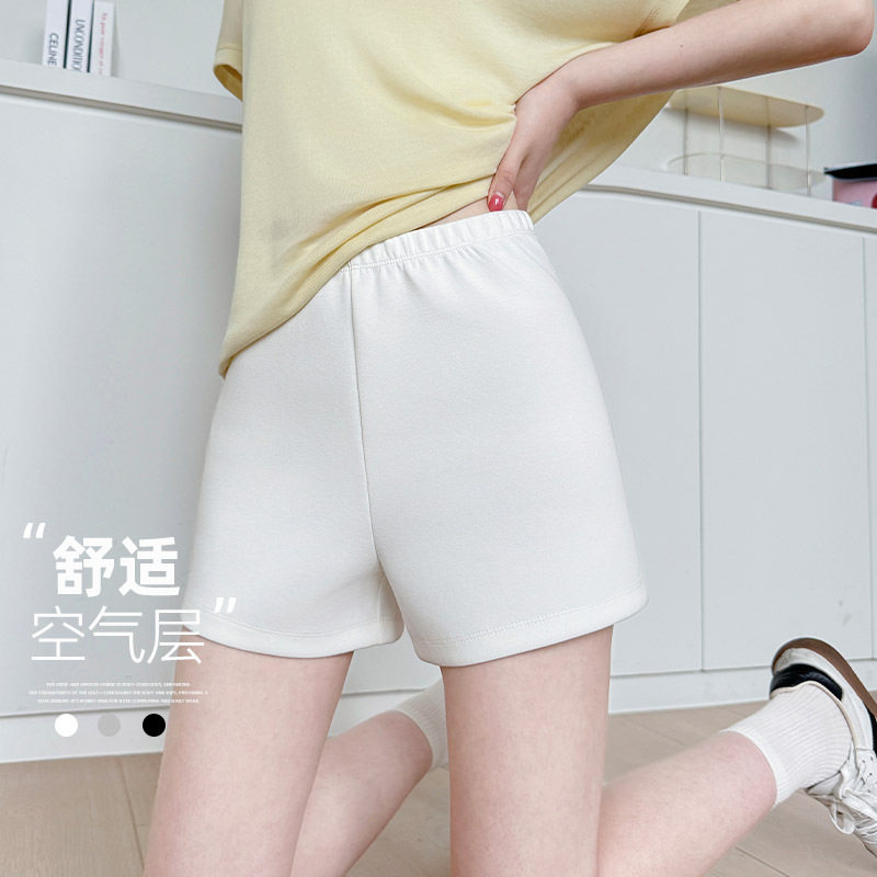 白色空气层短裤女夏2026薄款高腰垂感辣妹阔腿裤宽松包臀运动热裤