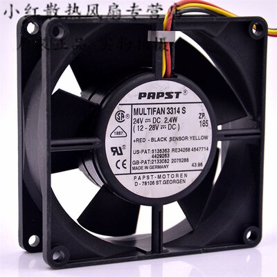 德国PAPST MULTIFAN 3314S 24V 2.4W 9CM 9032 双滚珠 变频器风扇