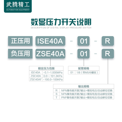 SMC型数显压力开关ZSE40A-01-R ZSE40AF-01-T ISE40A-01-S负压表