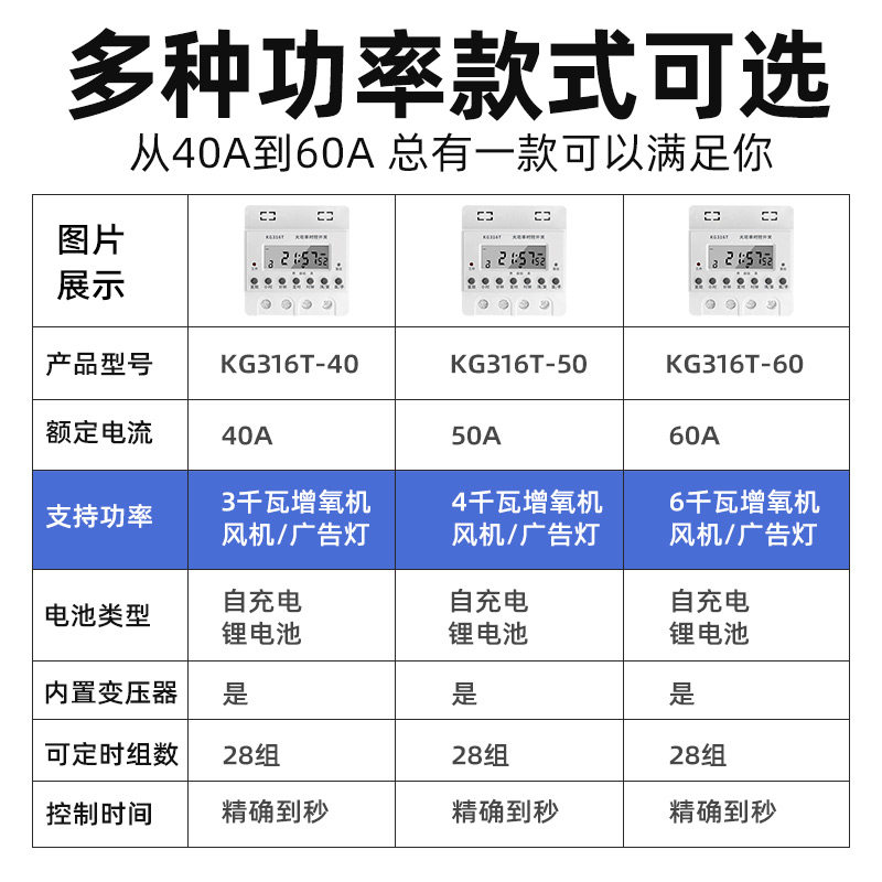 大功率定时开关自动时控220V潜水泵新能源车充电全自动循环定时器