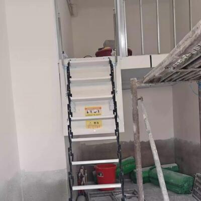 用侧装伸缩铝合金叠折梯楼手动碳钢隐藏式家QEH加厚梯多楼功能梯