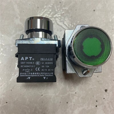APT PB1S-11D/G23 PB1S-11D/G31 绿色平头带灯按钮开关瞬动