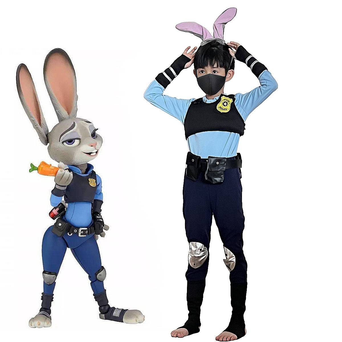 2026新款万圣节服装疯狂动物城女警朱迪cos全套亲子兔子警