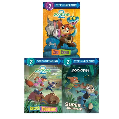 预售 英文原版 Disney Zootopia 迪士尼 疯狂动物城 绘本图画书 分级阅读 3册合售 Step into Reading L2