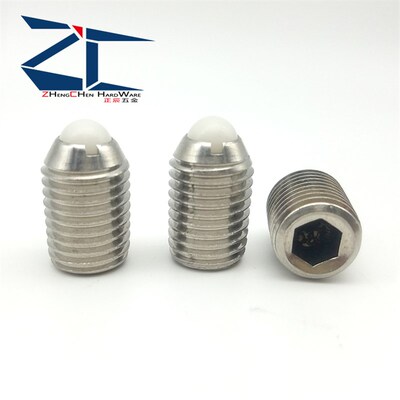 ZAF22尼龙球头柱塞弹簧定位销POM波珠螺丝带螺纹定位销NBSM3-M16