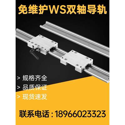 双轴直线导轨Igus自润滑滑块Egus Ws10免维护双轨滑块铝塑滑块