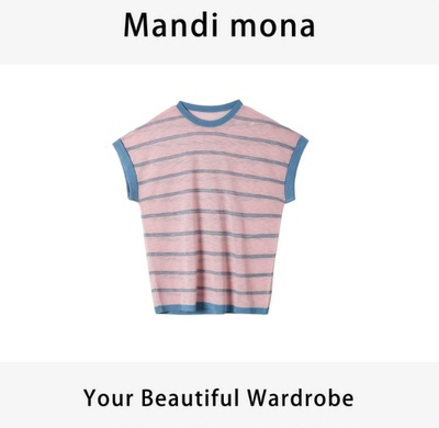 Mandi mona /【烟雨江南】 百搭个性条纹针织上衣MM703D512