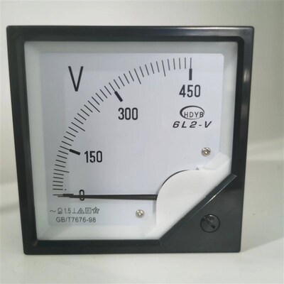 正品上海华东指针表直接式交流6L2-450V电流电压表面板80*80方形