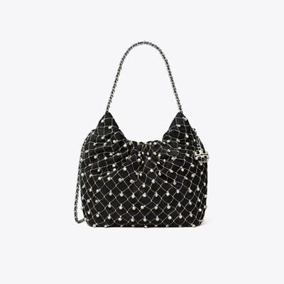 Tory Burch/汤丽柏琦Fleming Bell单肩包迷你珠饰HOBO包包手提包