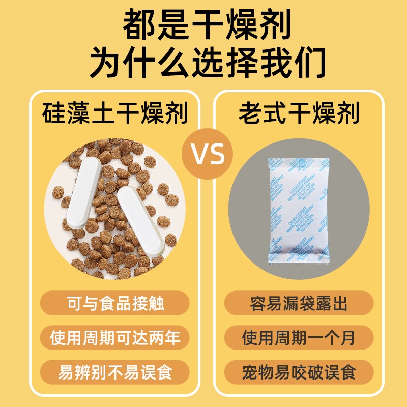 猫粮储存桶狗粮干燥剂密封防潮除湿食品冻干零食条宠物用品硅藻土