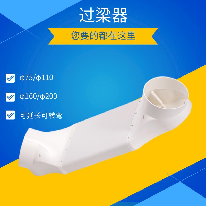 新风系统过梁器厨房卫生间通风扁管排气管过桥软管 75 110 160200