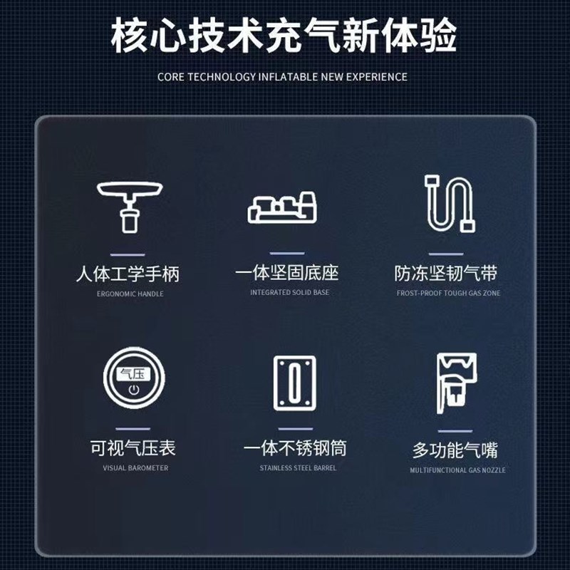德国进口高压打气筒电动车自行车摩托车篮球汽车家用充气泵通用便